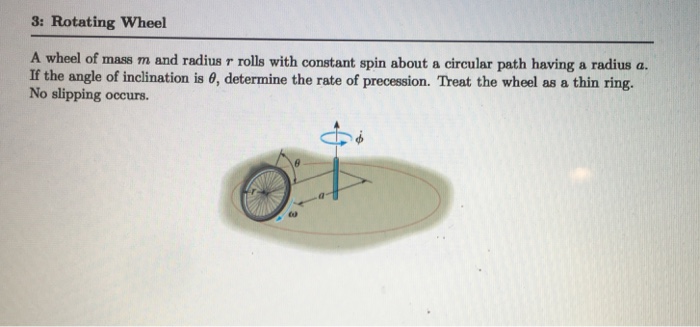 Solved 3: Rotating Wheel A wheel of mass m and radius r | Chegg.com