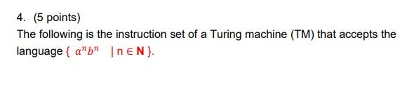 Solved 4. (5 points) The following is the instruction set of | Chegg.com