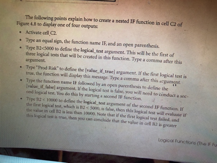 Solved Nested IF Functions By itself the IF function | Chegg.com