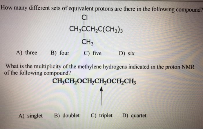 Solved How many different sets of equivalent protons are | Chegg.com