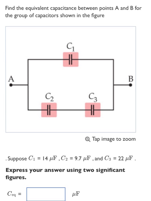 Solved Find the equivalent capacitance between points A and | Chegg.com