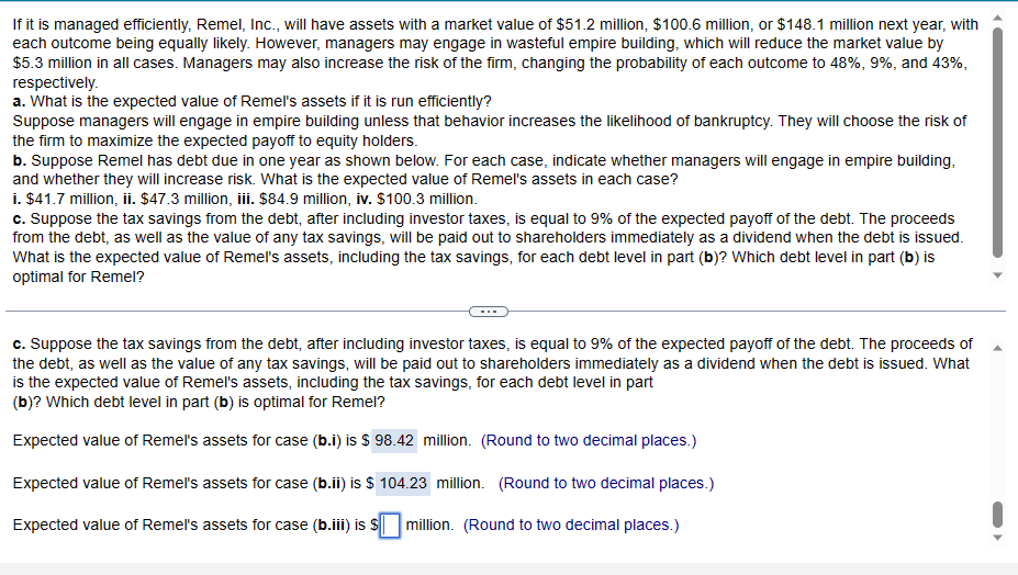 Solved If it is managed efficiently, Remel, Inc., will have | Chegg.com