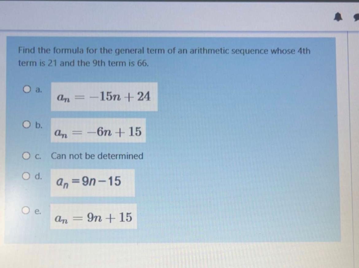 Solved Find the formula for the general term of an | Chegg.com
