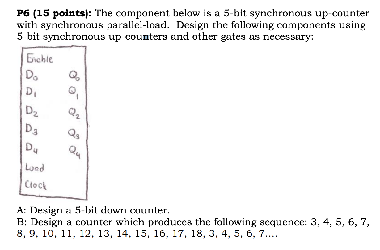 P6 15 Points The Component Below Is A 5 Bit