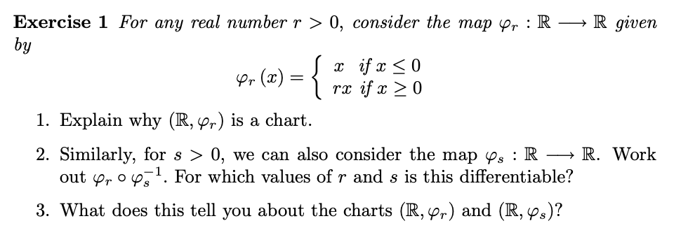 Solved Exercise 1 For any real number r>0, consider the map | Chegg.com