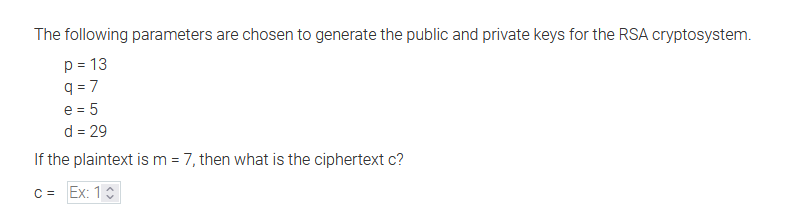 Solved The following parameters are chosen to generate the | Chegg.com