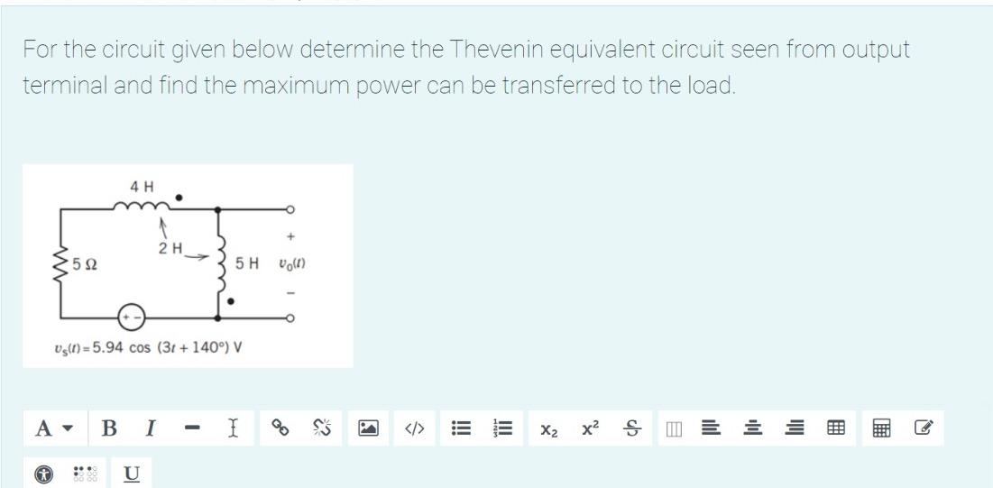 Solved For the circuit given below determine the Thevenin | Chegg.com