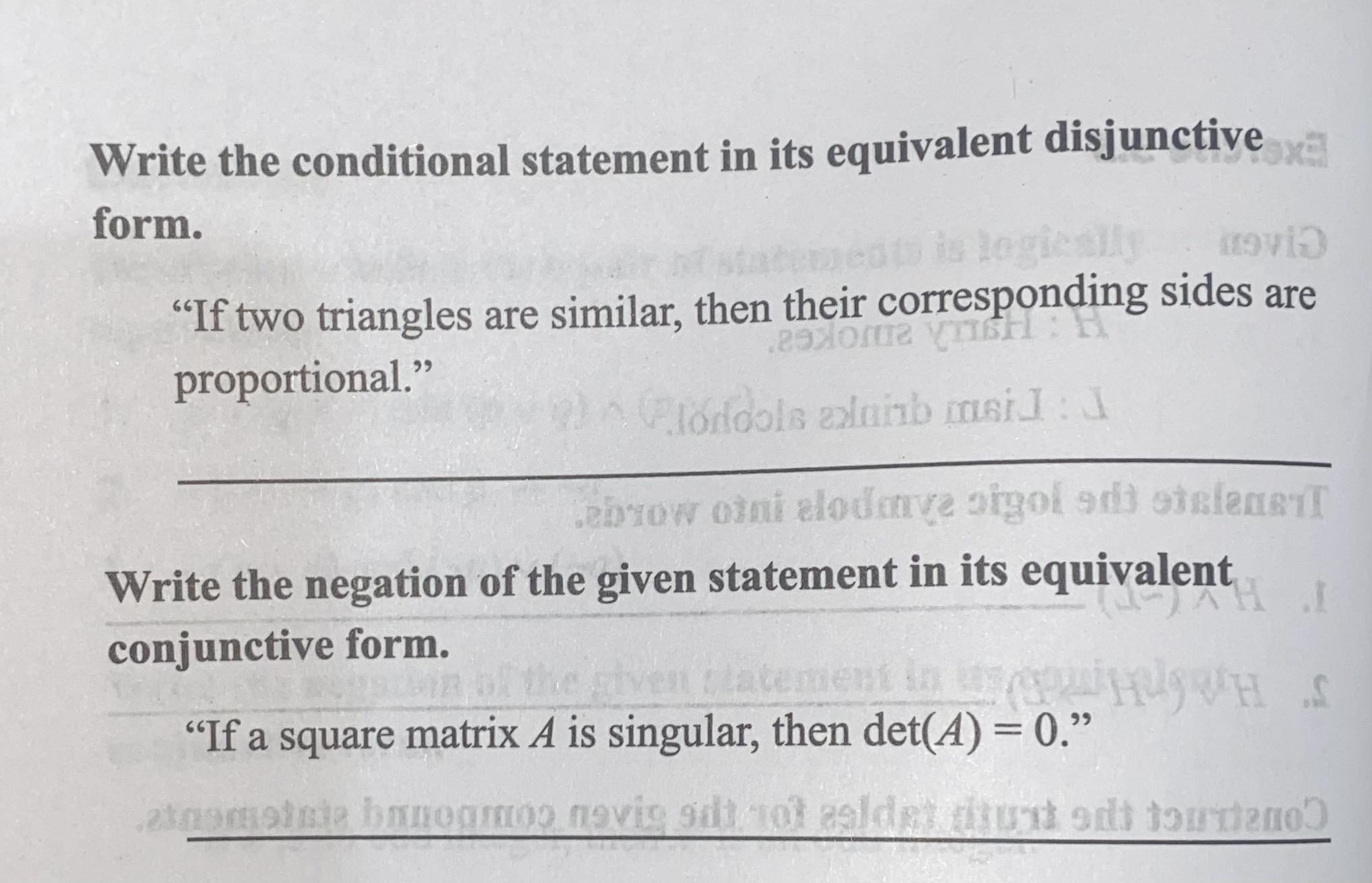 Solved Write the conditional statement in its equivalent | Chegg.com