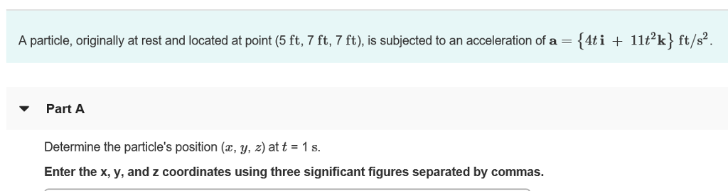 Solved A particle, originally at rest and located at point | Chegg.com