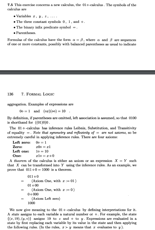 Solved 7.5 This exercise concerns a new calculus, the | Chegg.com