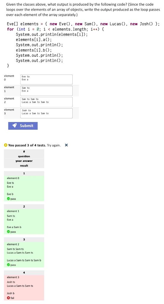 Solved (3) inheritanceMystery5 Language/Typei Java | Chegg.com