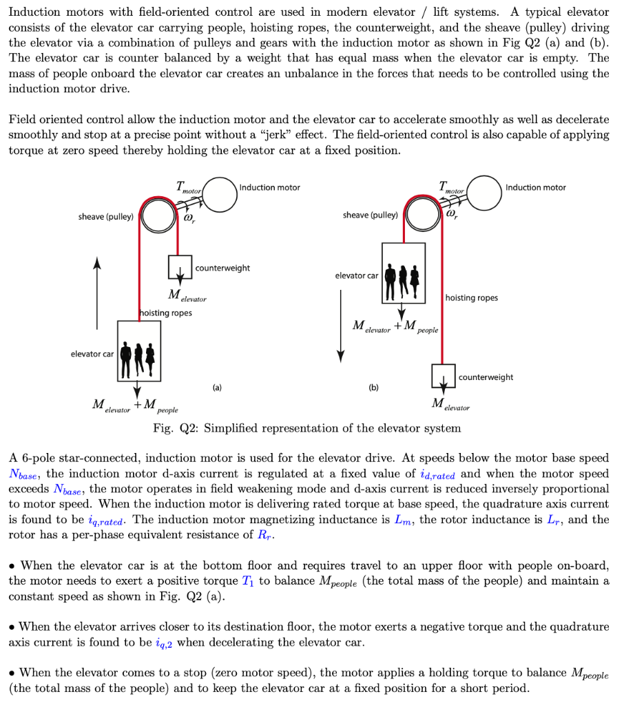 Solved Induction motors with field-oriented control are used | Chegg.com