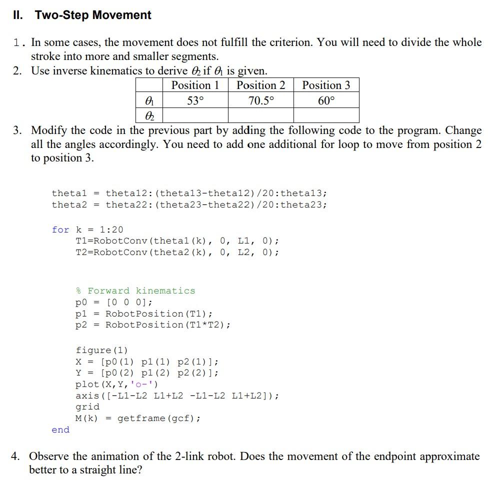 II. Two-Step Movement 1. In some cases, the movement | Chegg.com