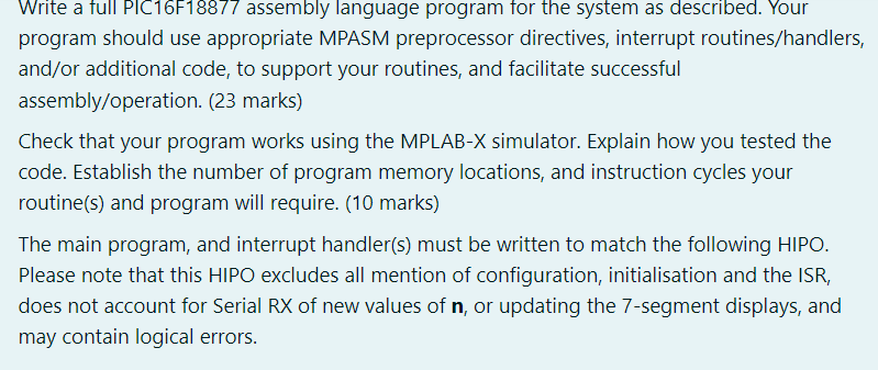 Solved program should use appropriate MPASM preprocessor | Chegg.com