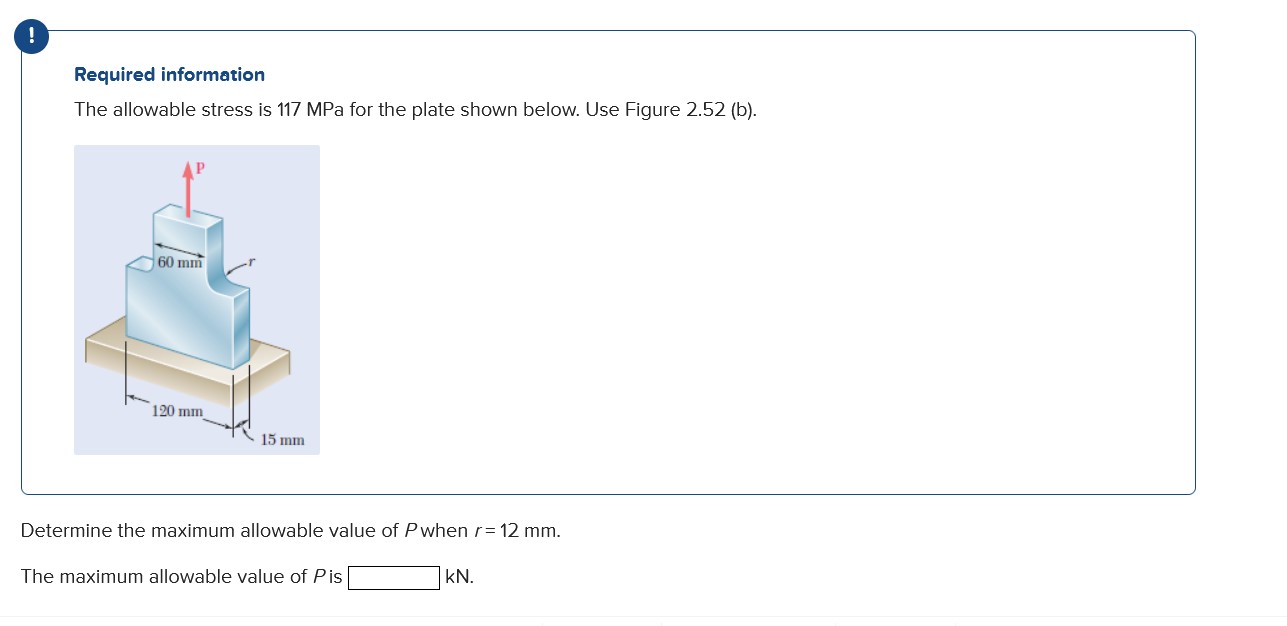 Solved Required information The allowable stress is 117MPa | Chegg.com