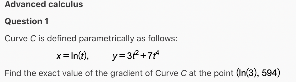 Solved Advanced calculus Question 1 Curve C is defined | Chegg.com