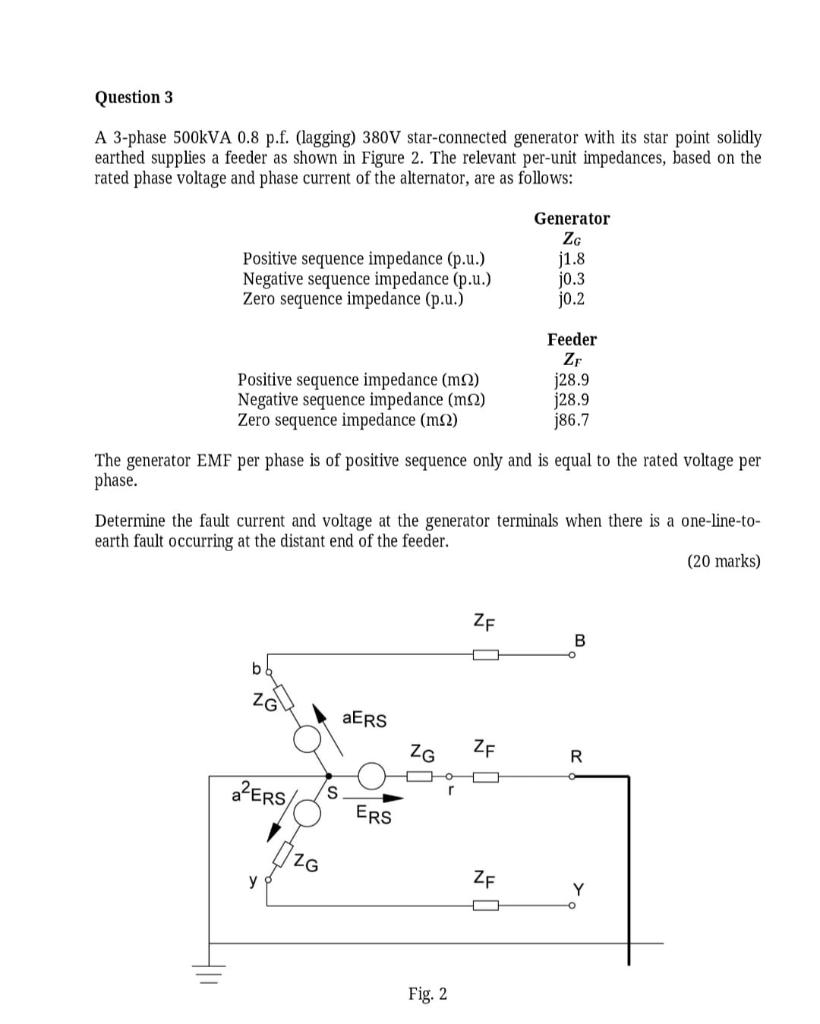 Solved Question 3 A 3-phase 500kVA 0.8 p.f. (lagging) 380V | Chegg.com