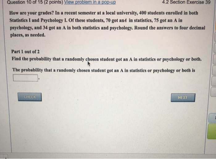 Solved Question 10 of 15 (2 points) View problem in a pop-up | Chegg.com