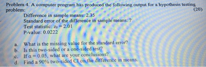 Solved A computer program has produced the following output | Chegg.com