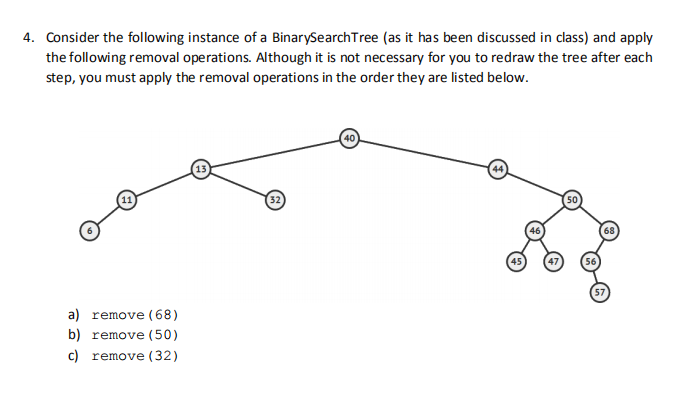 Solved 4. Consider the following instance of a BinarySearch | Chegg.com