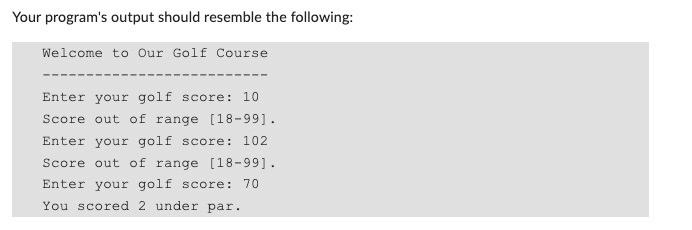 Solved The par score for a local golf course is 72. They | Chegg.com