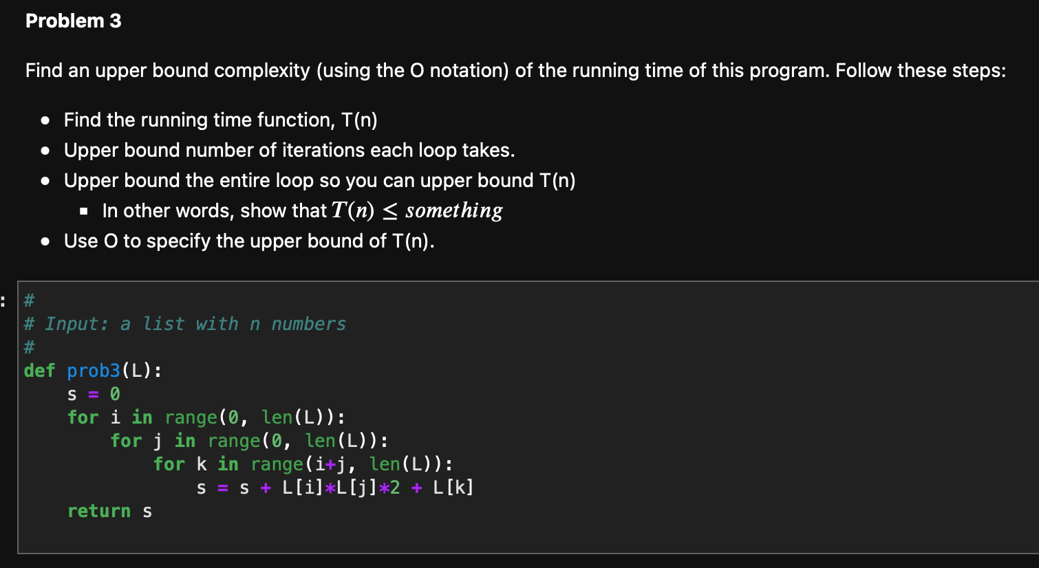 Solved Find An Upper Bound Complexity Using The O Notation 4688