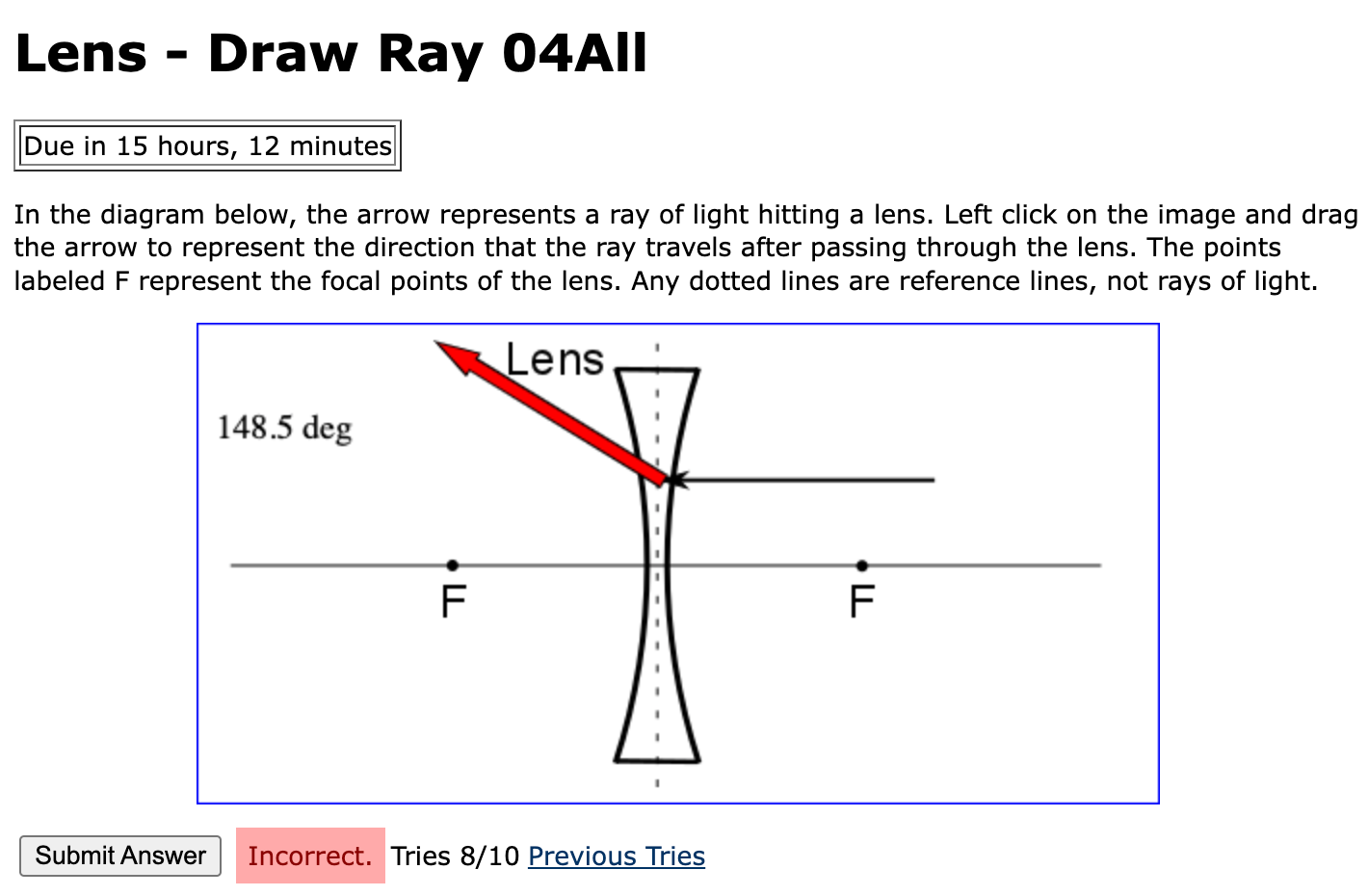 In the diagram below, the arrow represents a ray of | Chegg.com