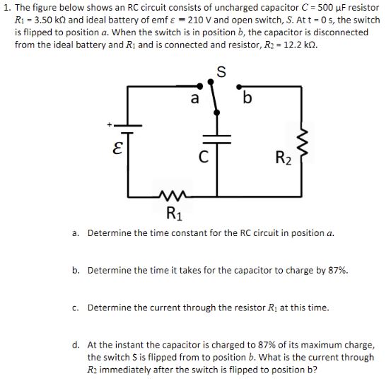 Solved The figure below shows an RC circuit consists of | Chegg.com