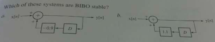 Solved Which of these systems are BIBO stable? | Chegg.com