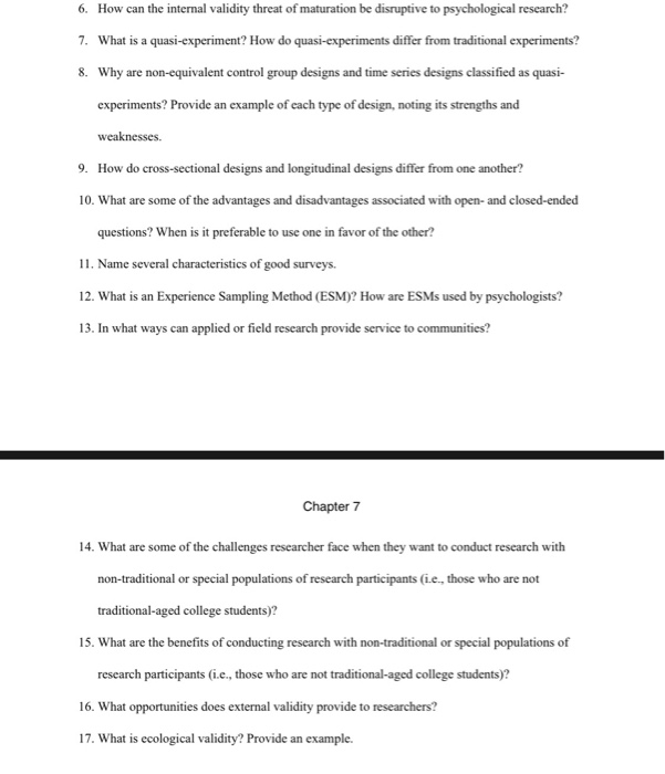 Solved 6. How can the internal validity threat of maturation | Chegg.com