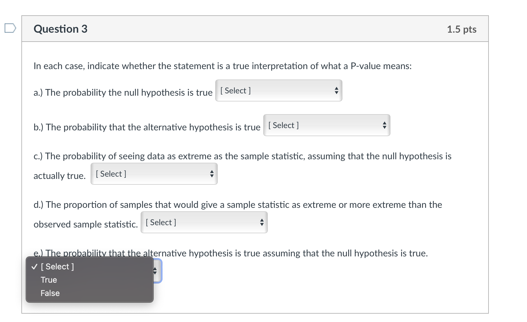 Solved Question 31.5ptsIn each case, indicate whether the | Chegg.com