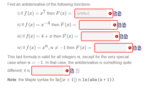 Solved = Find an antiderivative of the following functions: | Chegg.com