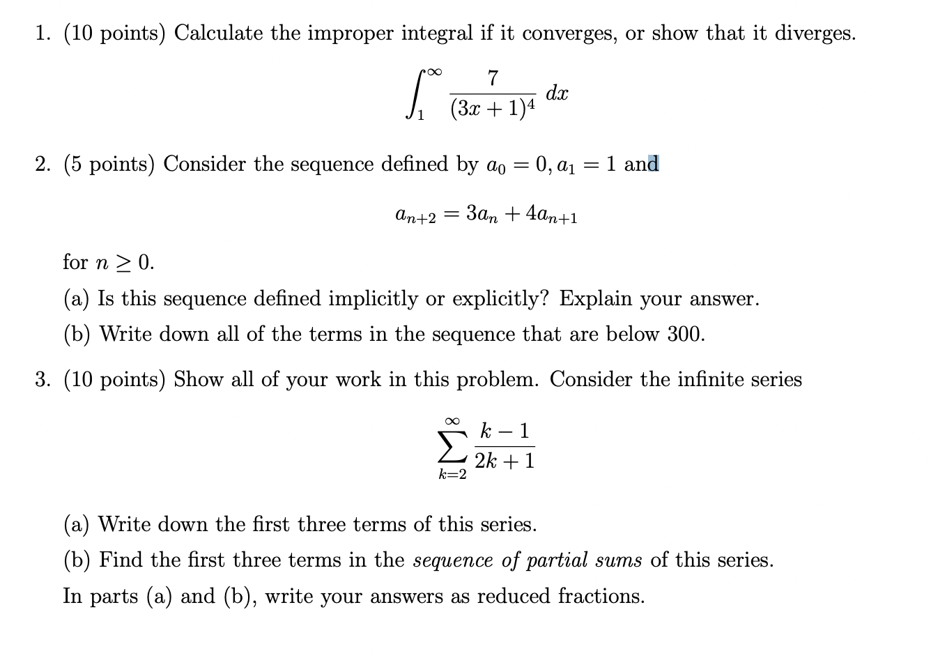 Solved 1. (10 points) Calculate the improper integral if it | Chegg.com
