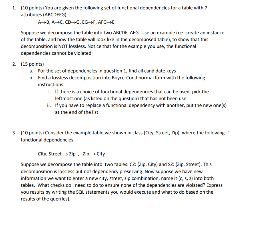 Solved (10 ﻿points) ﻿You are given the following set of | Chegg.com