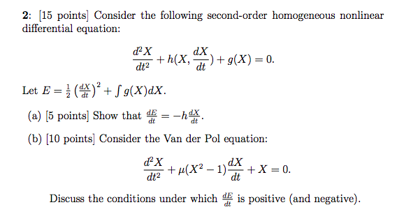 Solved 2: [15 points] Consider the following second-order | Chegg.com