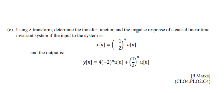 Solved Using z-transform, determine the transfer function | Chegg.com