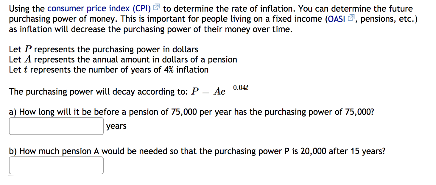 Solved Using the consumer price index (CPI) to determine the | Chegg.com