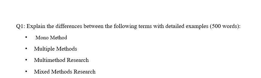 Solved Q1: Explain the differences between the following | Chegg.com