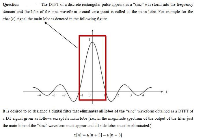 Question The DTFT of a discrete rectangular pulse | Chegg.com