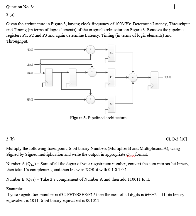 | Question No. 3: 3 (a) Given the architecture in | Chegg.com