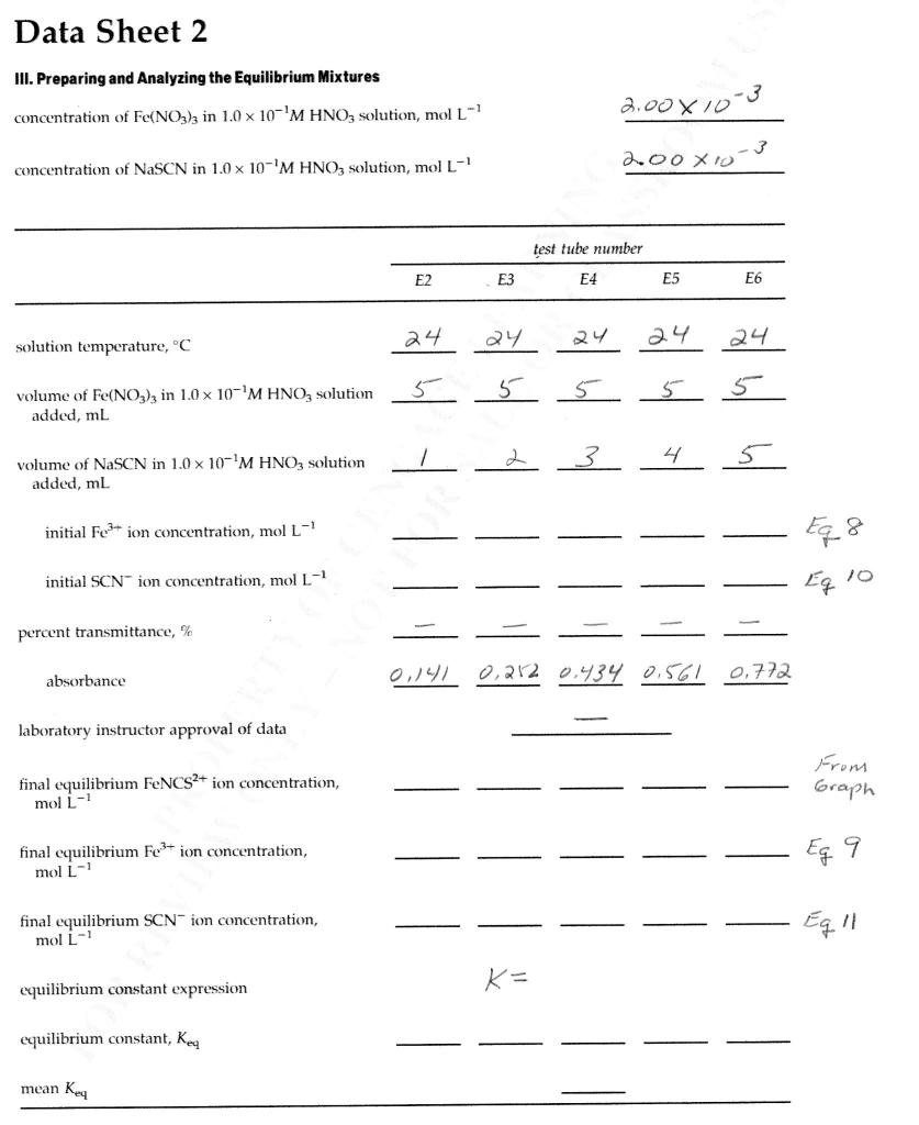 Solved Name Section Date Data Sheet 1 I. Preparing Standard | Chegg.com