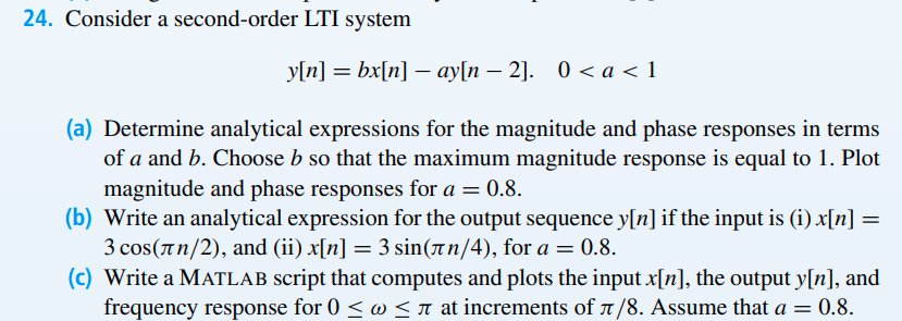Solved 24 Consider A Second Order Lti System