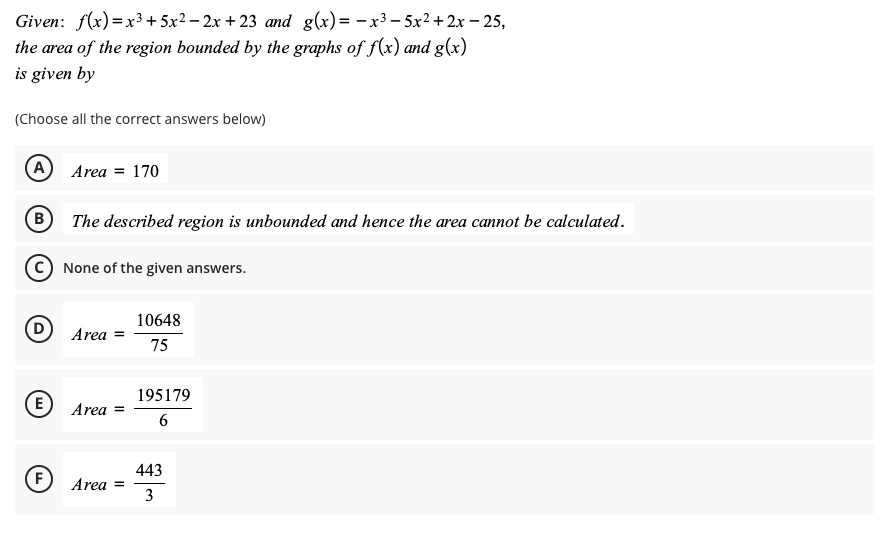 Solved Given: f (x) = x 3+5x 2−2x + 23 and g(x) = − x 3−5x | Chegg.com