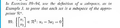 Solved In Exercises 89-94, wse the definition of a subspace, | Chegg.com