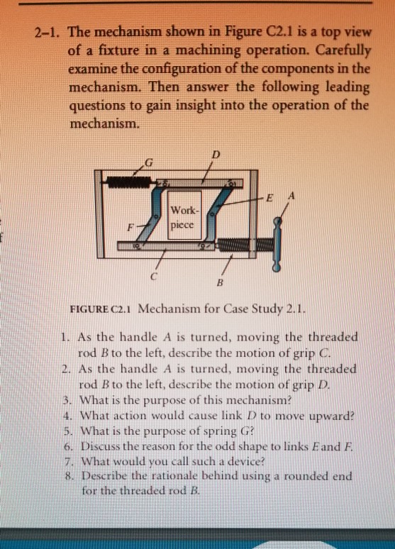 Solved 2-1. The mechanism shown in Figure C2.1 is a top view | Chegg.com