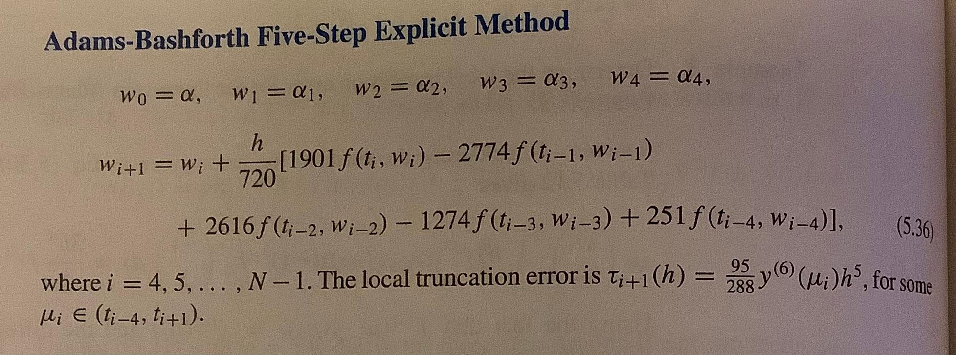 Construct An Adams Variable Step Size 