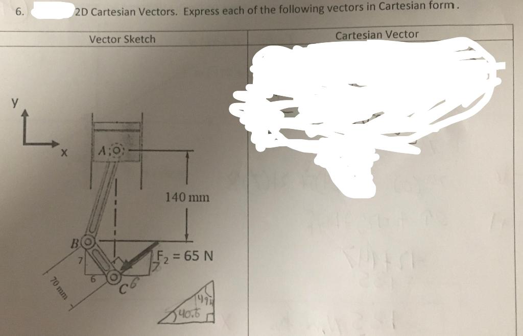 Solved 6. 2D Cartesian Vectors. Express each of the | Chegg.com
