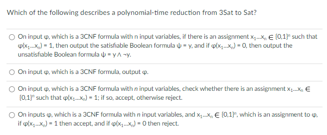 Solved Which of the following describes a polynomial-time | Chegg.com