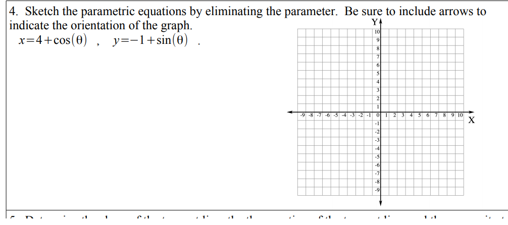 Solved 4. Sketch the parametric equations by eliminating the | Chegg.com