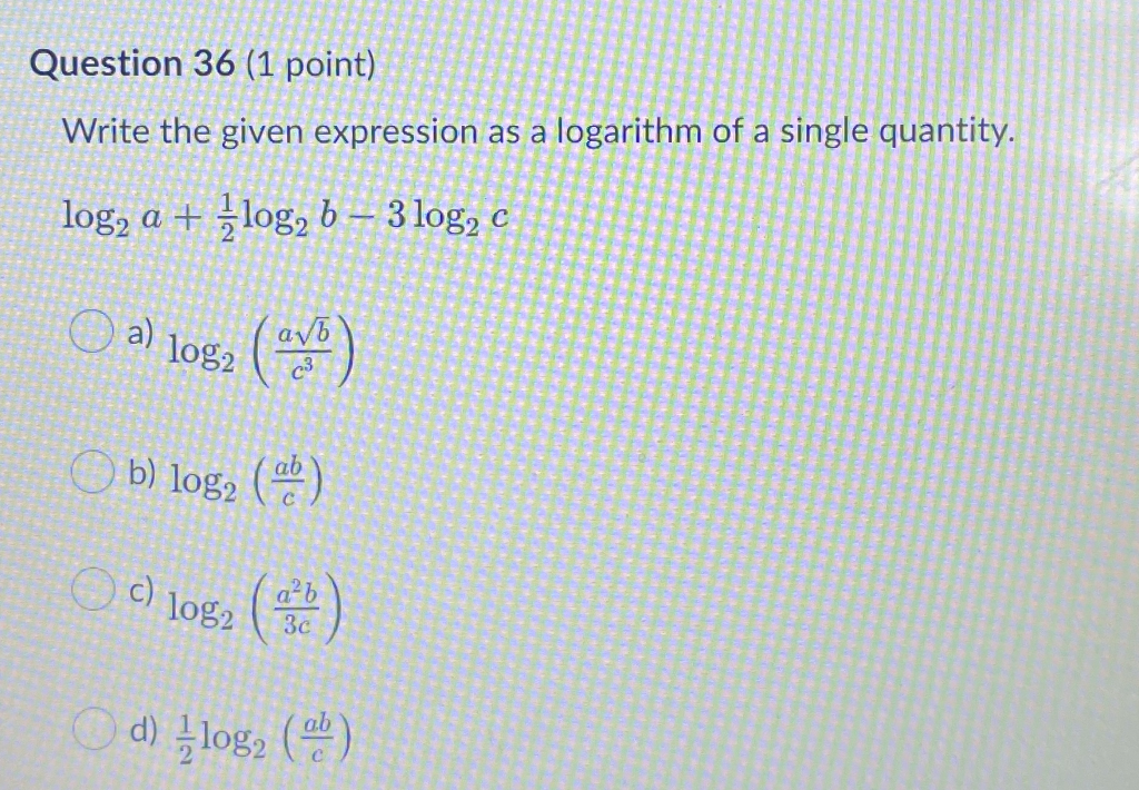 Solved Question 36 (1 point) Write the given expression as a | Chegg.com